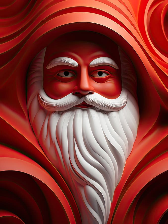 Modern and Red Santa Claus. Stock Illustration - Illustration of beard ...