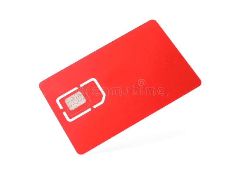Modern Red SIM Card on White Stock Image - Image of color, module ...
