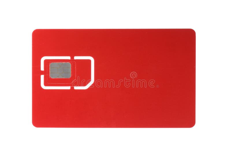 Modern Red SIM Card on White Stock Photo - Image of operator, number ...