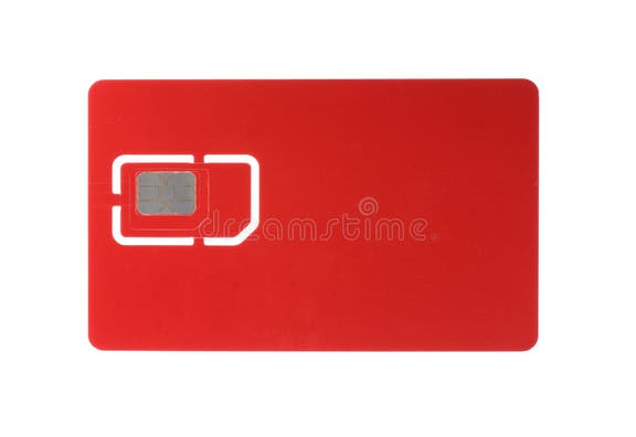 Modern Red SIM Card on White Stock Photo - Image of operator, number ...