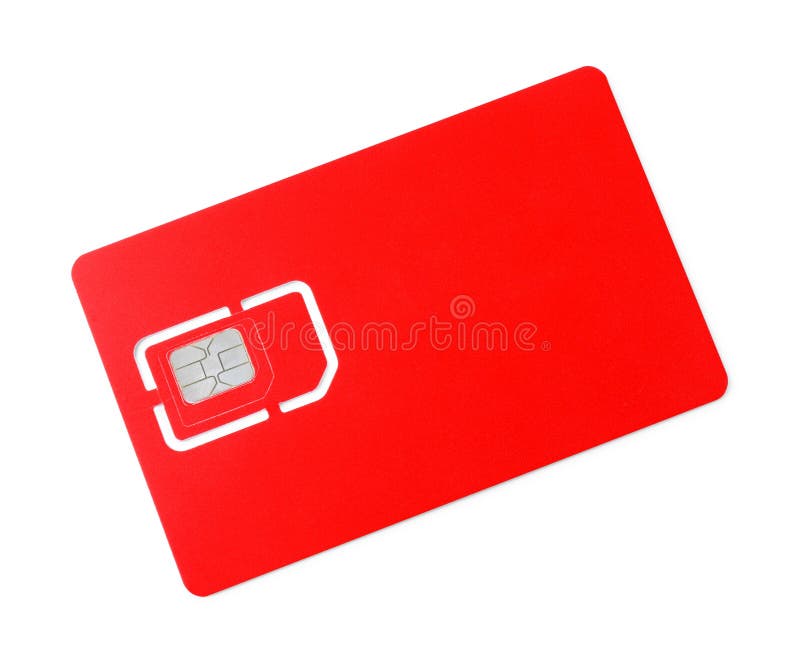 Modern Red SIM Card Isolated on White, Top View Stock Illustration ...