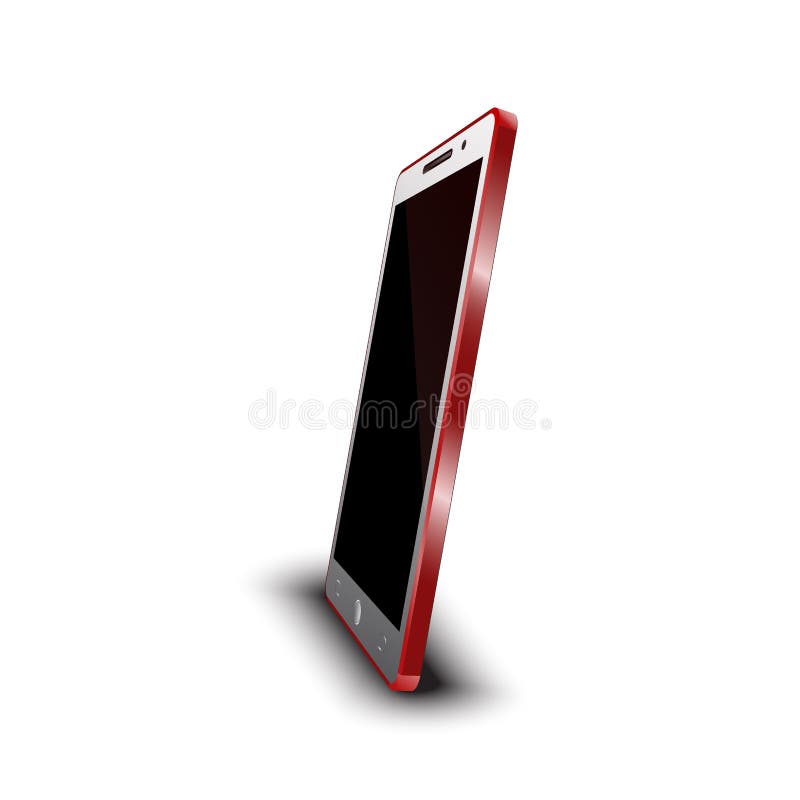 Modern red smart phone 3D stock illustration. Illustration of cellular ...