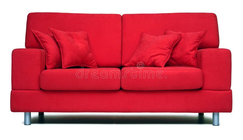 Modern red sofa stock image. Image of modern, textile - 12553307