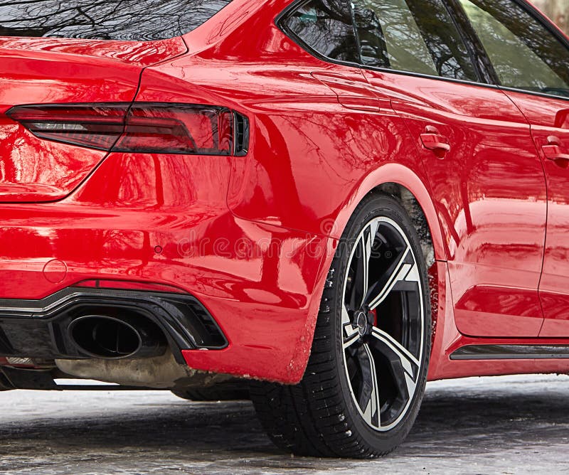 Modern Red Sport Car in the Winter Forest Background, Car Wallpaper ...