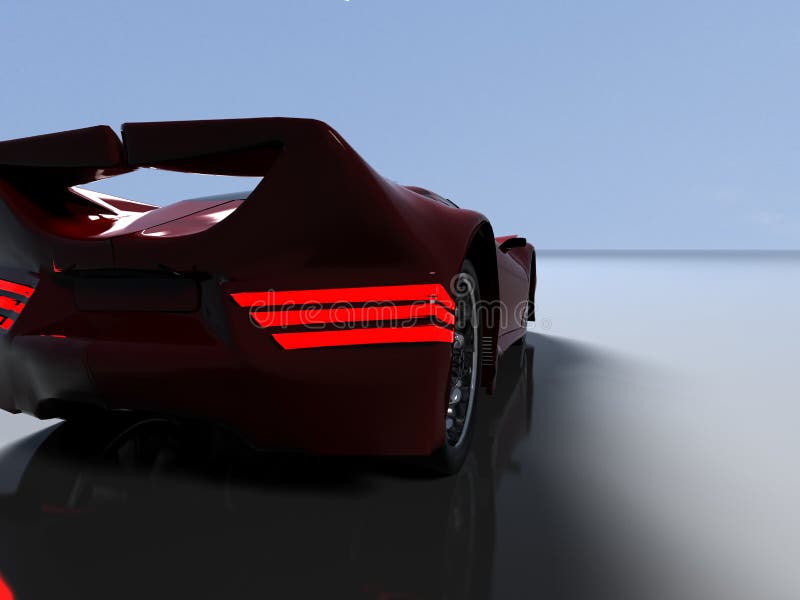 Modern Red Sports Car ,3d ,render Stock Illustration - Illustration of ...