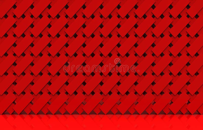 3d Rendering. Modern Red Square Grid Art Tile Pattern Design Wall ...