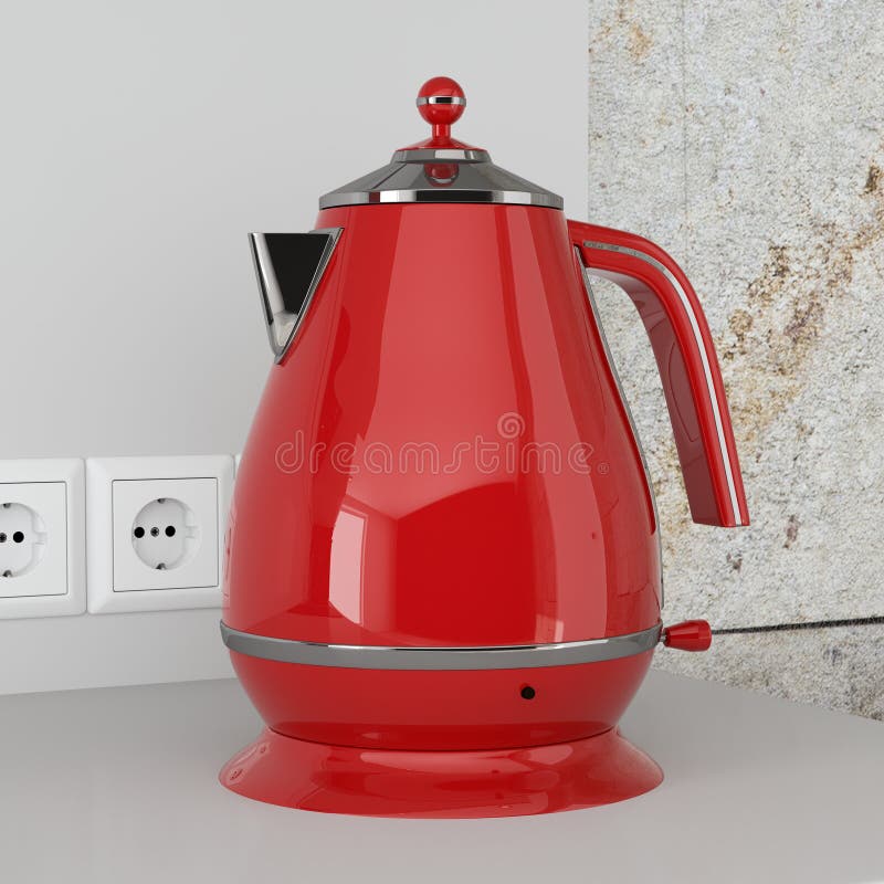 Modern Red Electric Kettle 3d Rendering Stock Photos - Free & Royalty ...