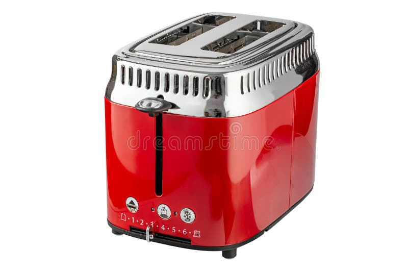 Modern Red Toaster Isolated White Background File Contains Clipping ...