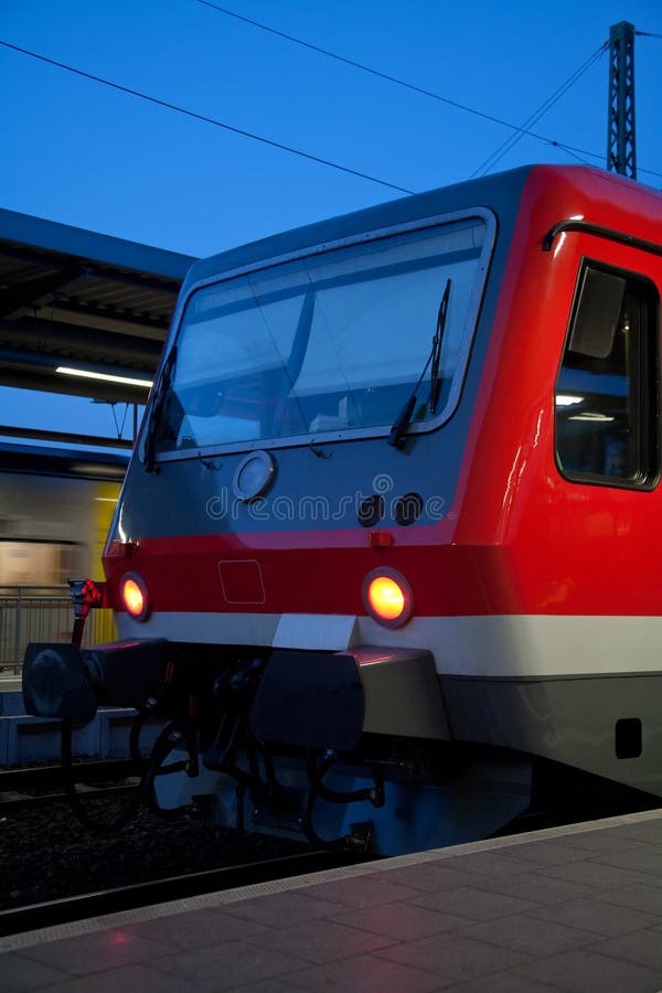 Modern red train stock photo. Image of passenger, express - 18608630