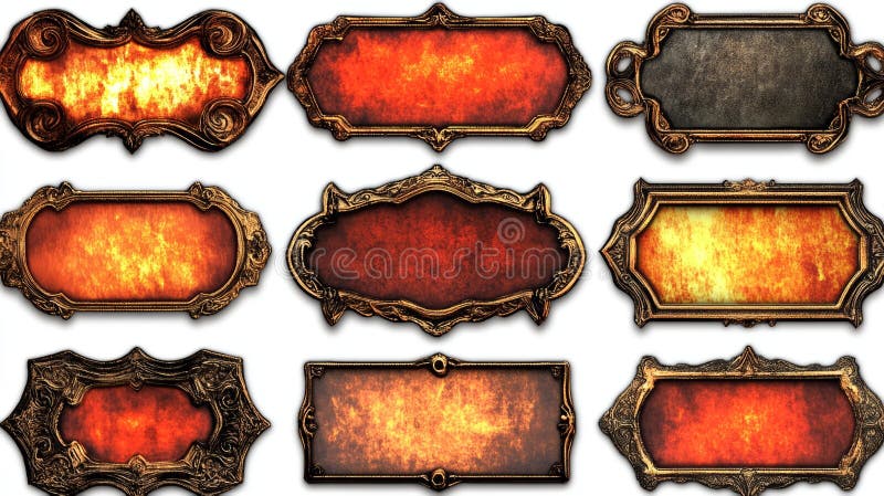 A Modern Red UI Button Frame for a Fantasy Game Banner, Paired with a ...