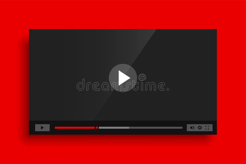 Modern Red Video Player Template with Glossy Effect Stock Vector ...