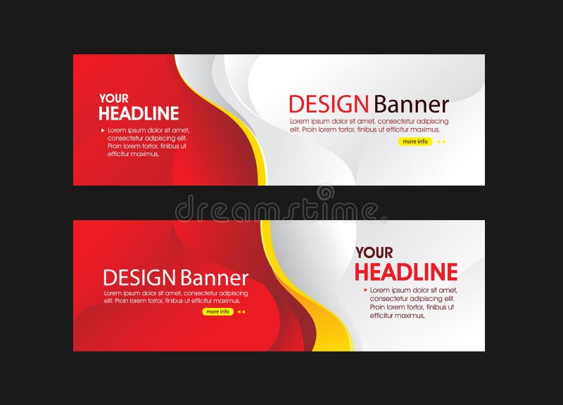 Modern Red and White Web Banner Promotion Stock Illustration ...