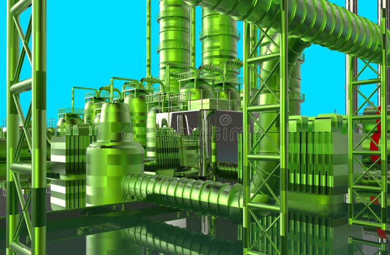 Chemical Factory.the Interior of the Refinery. Stock Photo - Image of ...