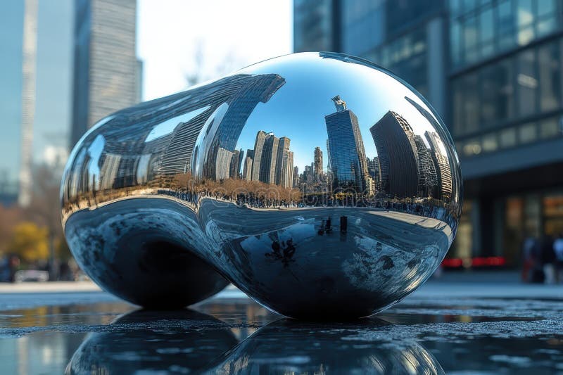 Modern Reflections in the Chrome Era Stock Illustration - Illustration ...