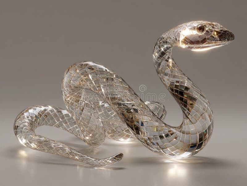 A Modern, Reflective Sculpture in the Shape of a Winding Snake ...