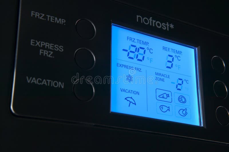 Modern Refrigerator Display Control Panel Stock Photo - Image of ...