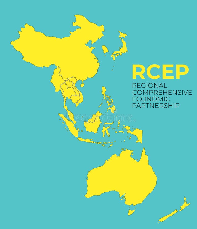Modern Regional Comprehensive Economic Partnership RCEP Map Background ...