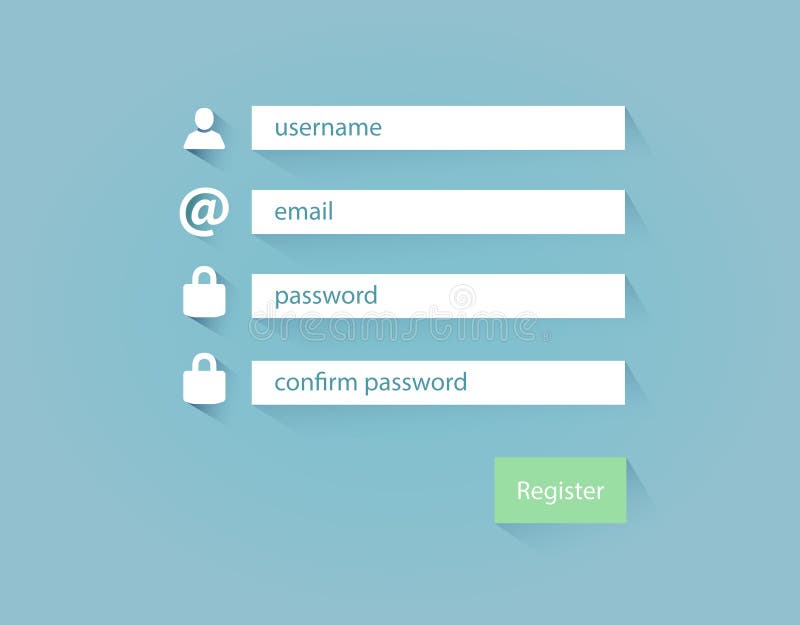 Modern Register Form stock vector. Illustration of form - 60593620