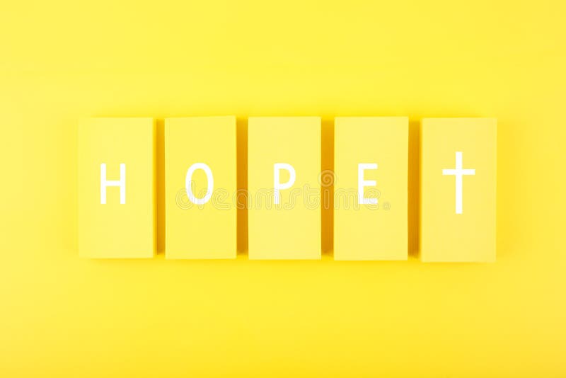 Modern Religious Minimal Concept of Hope with Christian Cross on Bright ...