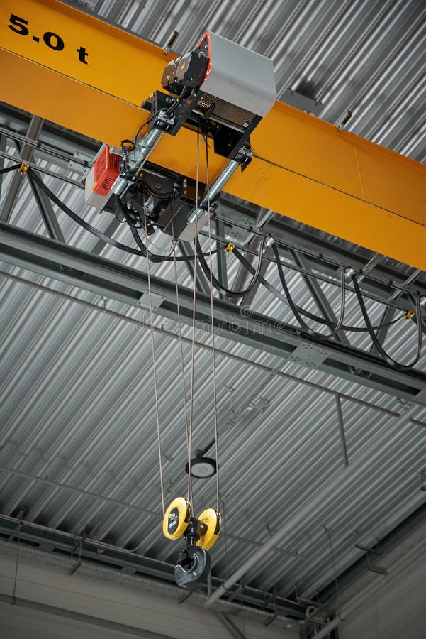 Modern Remote Control Crane of a Warehouse of a Factory, Inside Stock ...