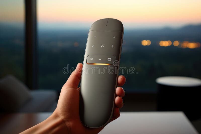Modern Remote Control with an Elegant Design in the Hand of a Person on ...