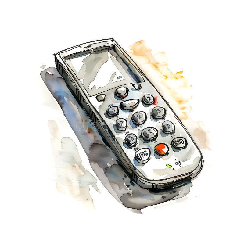 Modern Remote Control Watercolor Sketch Stock Illustration ...