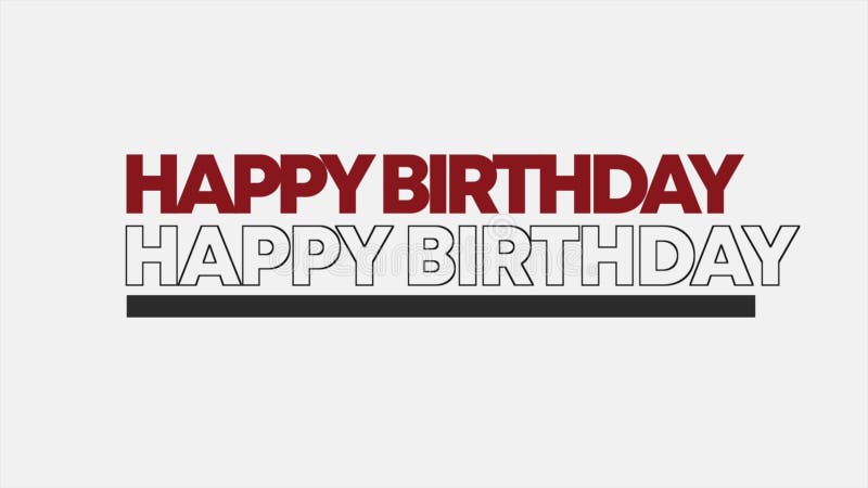 Modern Repeat Happy Birthday Text on White Gradient Stock Video - Video ...