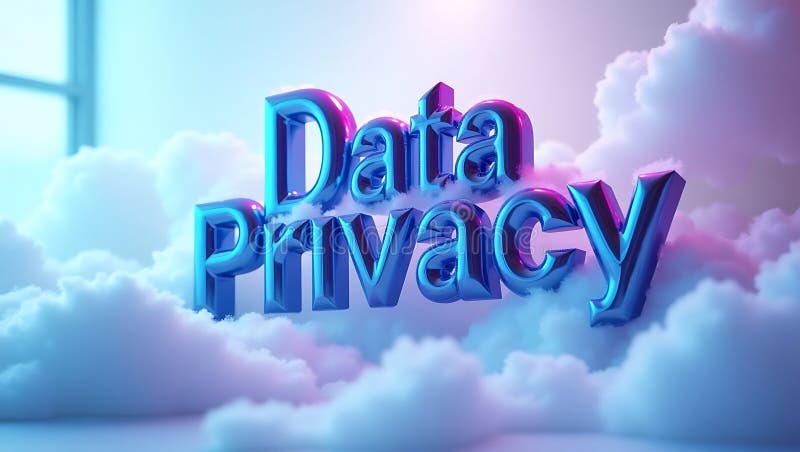 Modern Representation of Data Privacy with Text among Soft Clouds Stock ...