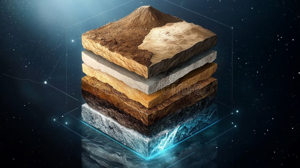 A Modern Representation of Geological Layers Showcasing Various Soil ...