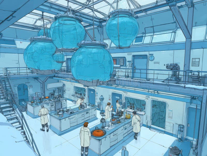 Modern Research Lab with Natural Light, Several Lab Stations, and ...