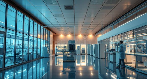 Modern Research Laboratory with Scientists Stock Image - Image of ...