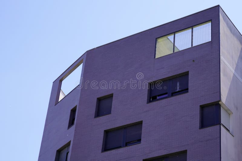 Modern Residential Apartment White Facade Building Grey Cement Facade ...