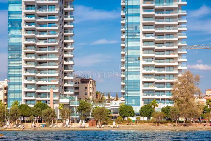 Modern Residential Architecture at Limassol Seafront Promenade. Cyprus ...