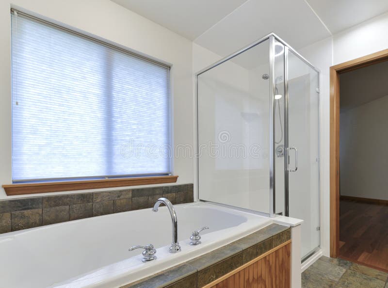 Modern Residential Bathroom Interior Stock Image - Image of bright ...