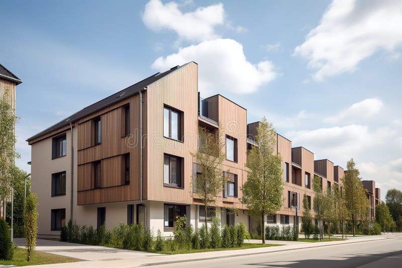 Modern Residential Building Architecture Mock Up. Stock Illustration ...