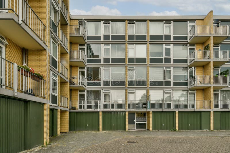 Modern Residential Building with Balconies Stock Photo - Image of ...