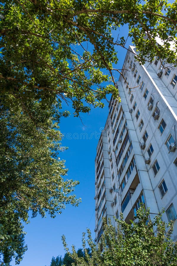 Modern Residential Building in a Big City. Stock Image - Image of ...
