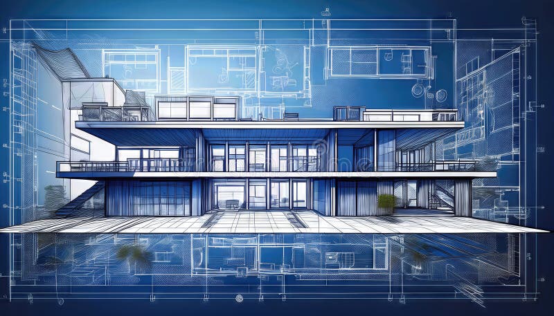 Modern Residential Building Blueprint a Technologically Advanced ...