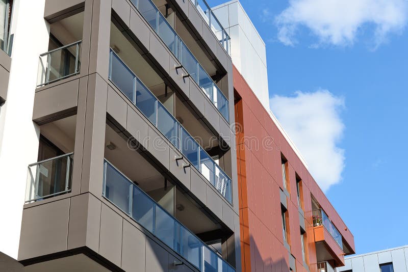 Modern Residential Building Stock Image - Image of condo, facade: 176946405