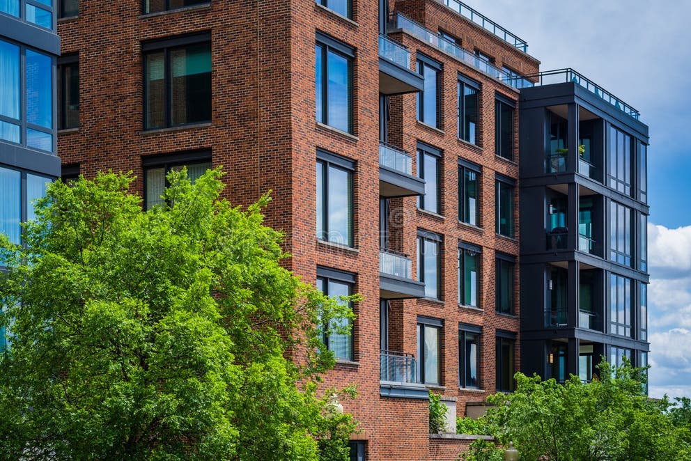 Modern Residential Building in Georgetown, Washington, DC Stock Photo ...