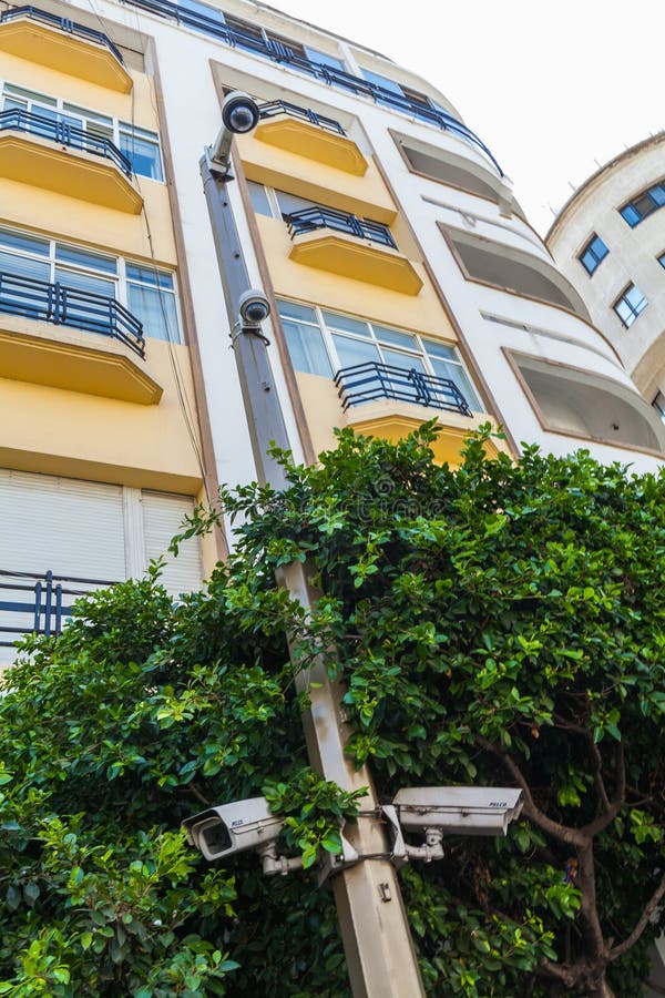 Modern Residential Building with Multiple Balconies and a Security ...