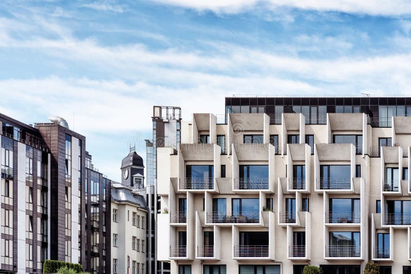 Modern Residential Building in Riga Stock Image - Image of design ...