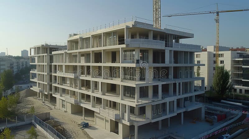 Modern Residential Building Under Construction in Urban Area Stock ...