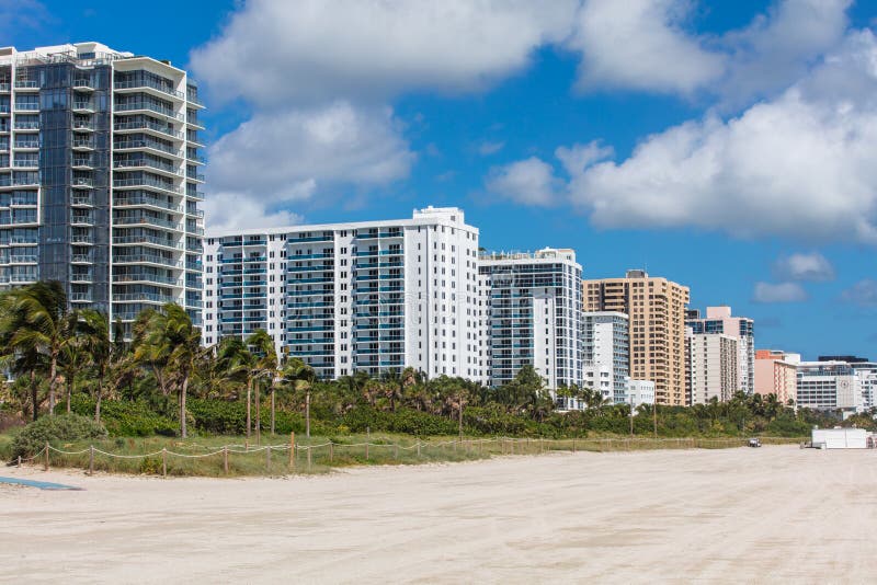 Modern Residential Buildings on the Coast in Miami Beach Stock Image ...