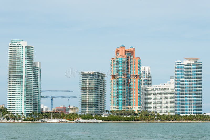 Modern Residential Buildings on Miami Beach Stock Image - Image of ...