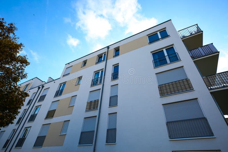 Modern Residential Buildings in Munich, Blue Sky Stock Image - Image of ...
