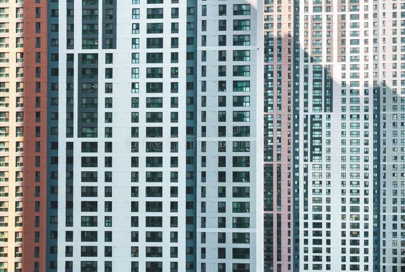 The Modern Residential Complex Close-up Front View, Urban Geometry ...