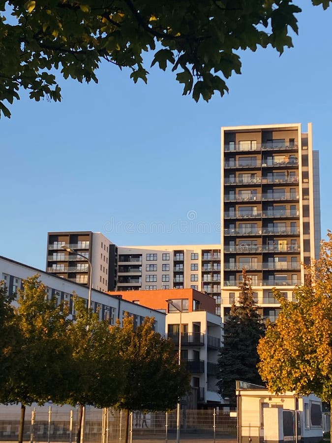 Modern Residential Complex. the Facade of a Modern Apartment Building ...