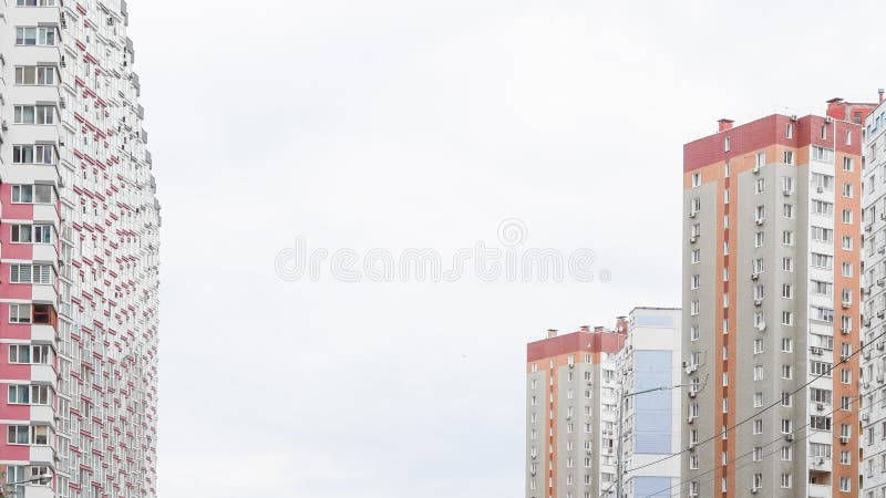 Modern Residential Complexes with Bright Facades and Clean Design Stock ...