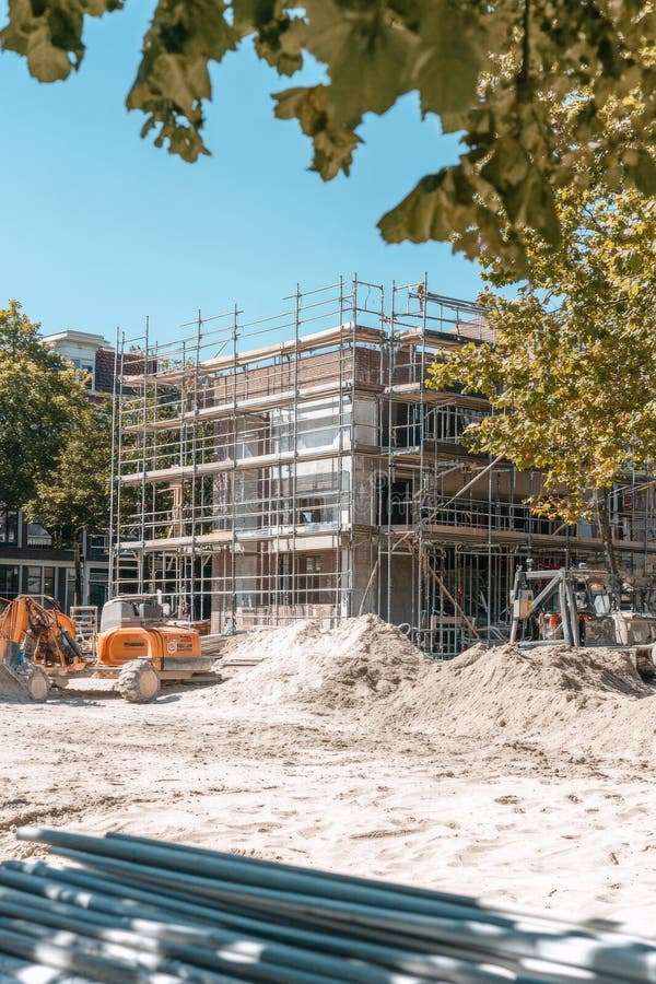 Modern Residential Construction Site, New Multi-Story Housing ...